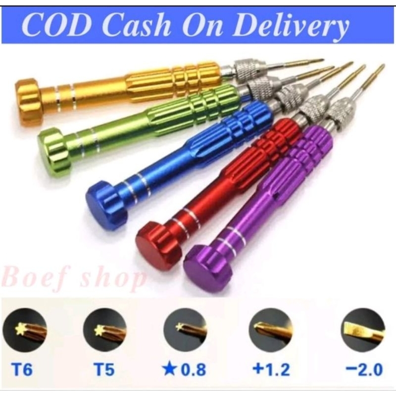 Jual Obeng Hp Set Lengkap 5 in 1 isi 5 Buat Buka Handphone Universal ...