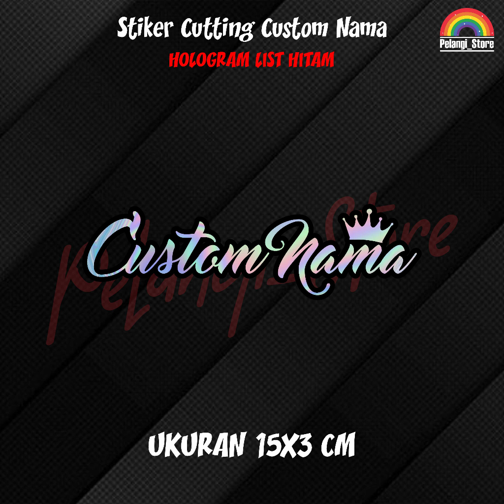 Jual STIKER NAMA HOLOGRAM DAN WARNA TULISAN BEBAS CUTTING STICKER NAMA ...