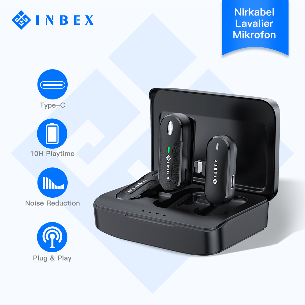 Jual INBEX Wireless Microphone Lavalier Microphone Bluetooth youtuber ...