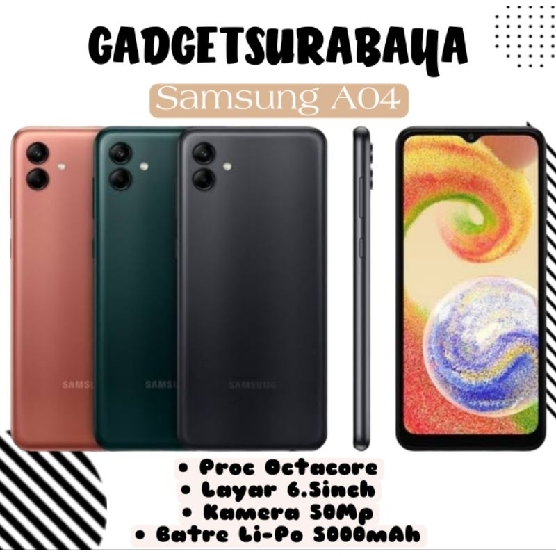 Jual Samsung Galaxy A04 Ram 4G Internal 64Gb Baru Garansi Resmi Samsung ...