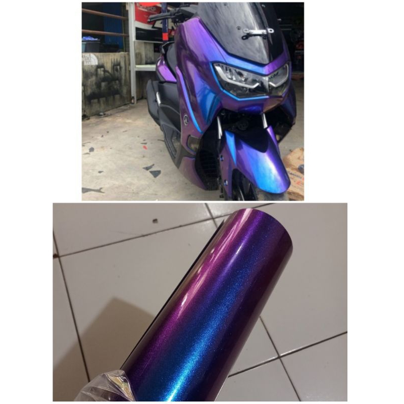 Jual sticker skotlet stiker scotlet motor warna pelangi bunglon glossy ...