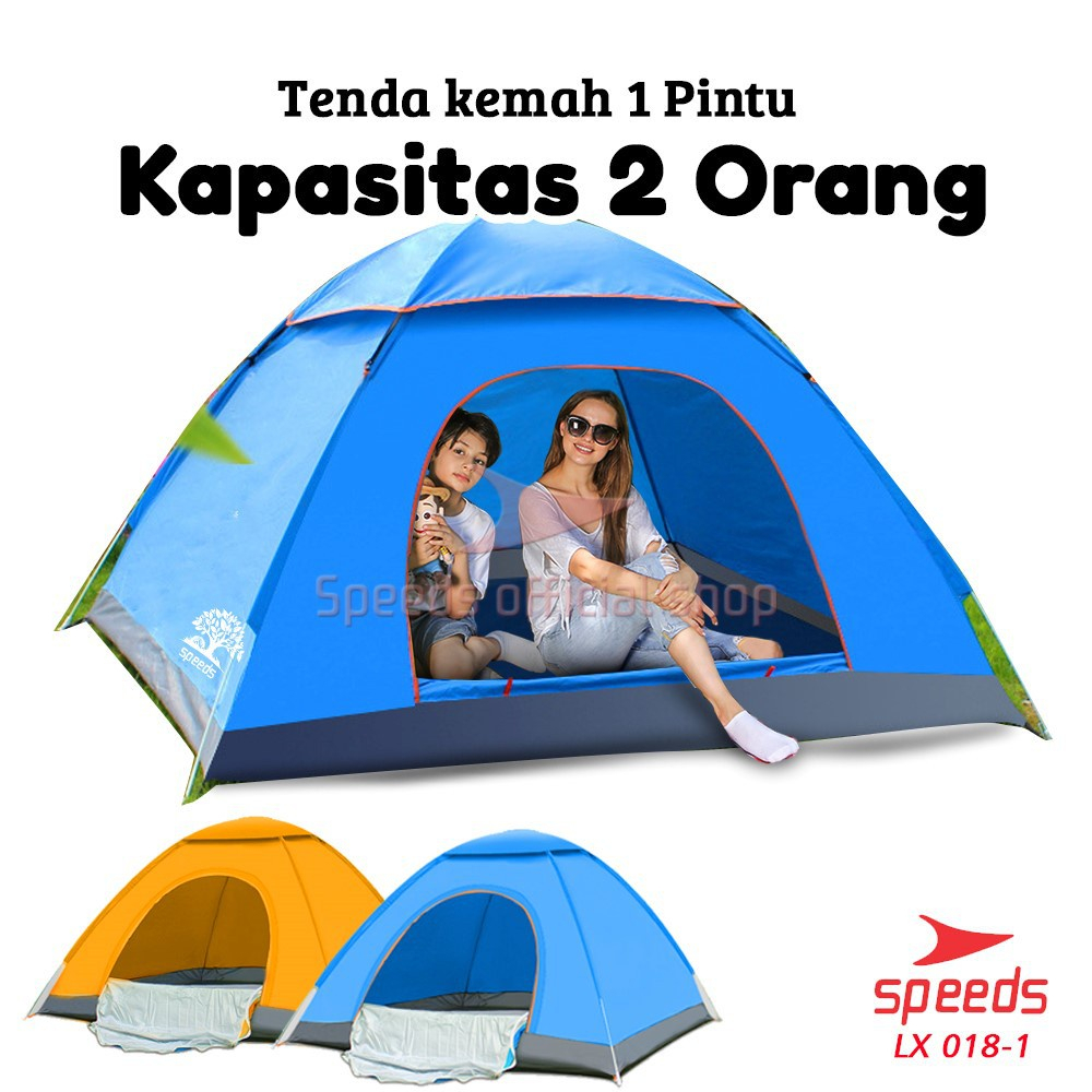 Jual SPEEDS Tenda Camping Biru Kapasitas 2 Orang Tenda Otomatis Outdoor ...
