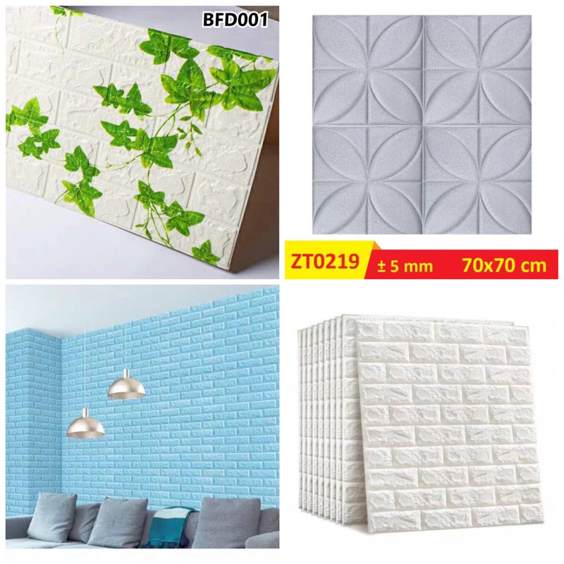 Jual Wallpaper 3D Foam Batu Bata Putih Ukuran Setengah 70 x 38 cm Dan ...