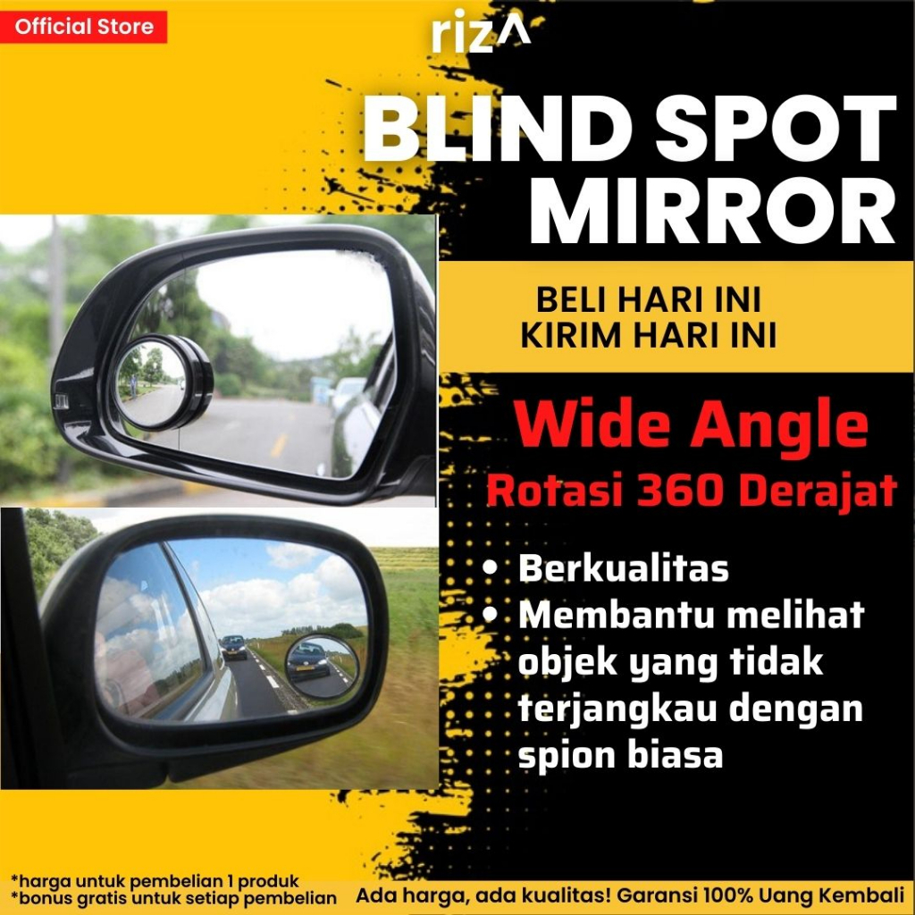 Jual KACA SPION MINI BLIND SPOT MIRROR BULAT MOTOR MOBIL CERMIN CEMBUNG ...