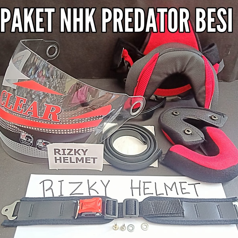 Jual PAKET NHK Predator Besi, Busa helm NHK PREDATOR Kancing Besi ...