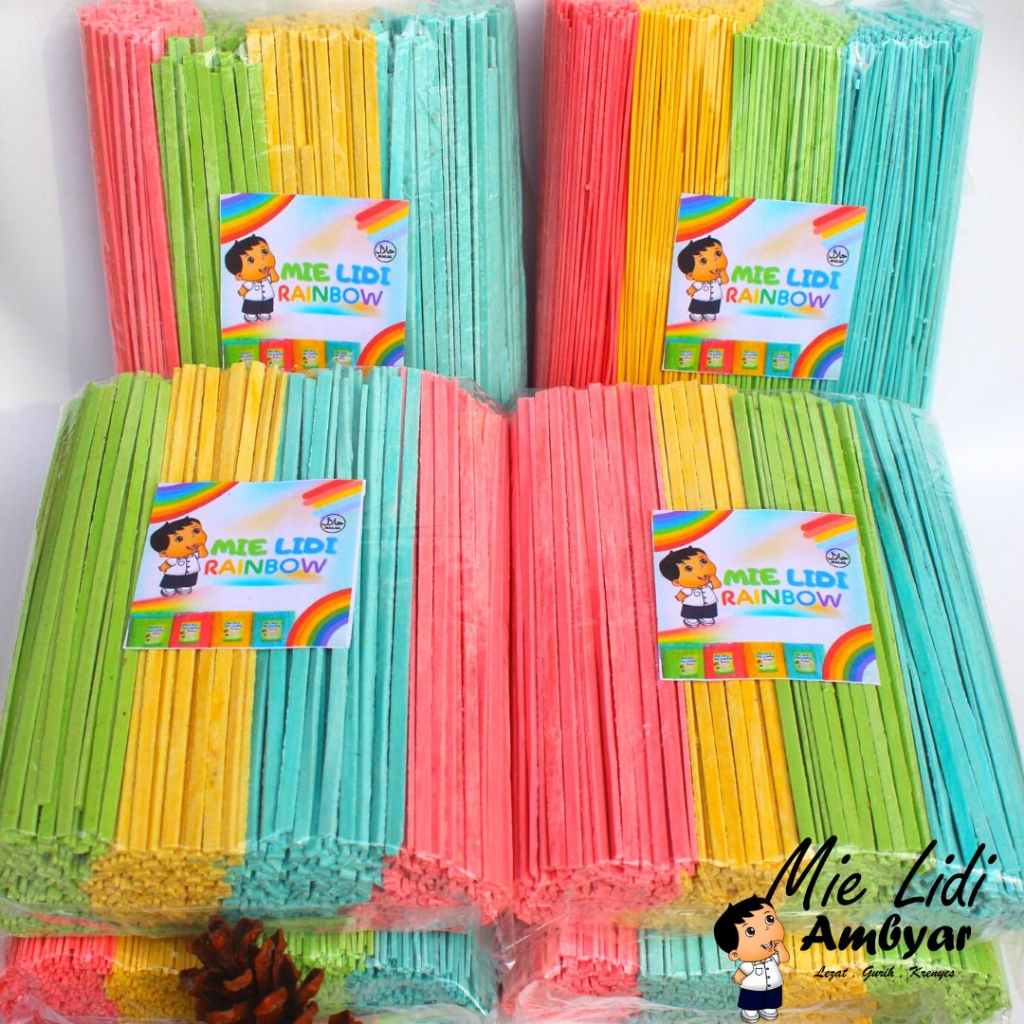 Jual mie lidi manis renbow/mie lidi gepeng manis/lidi manis/mi lidi ...