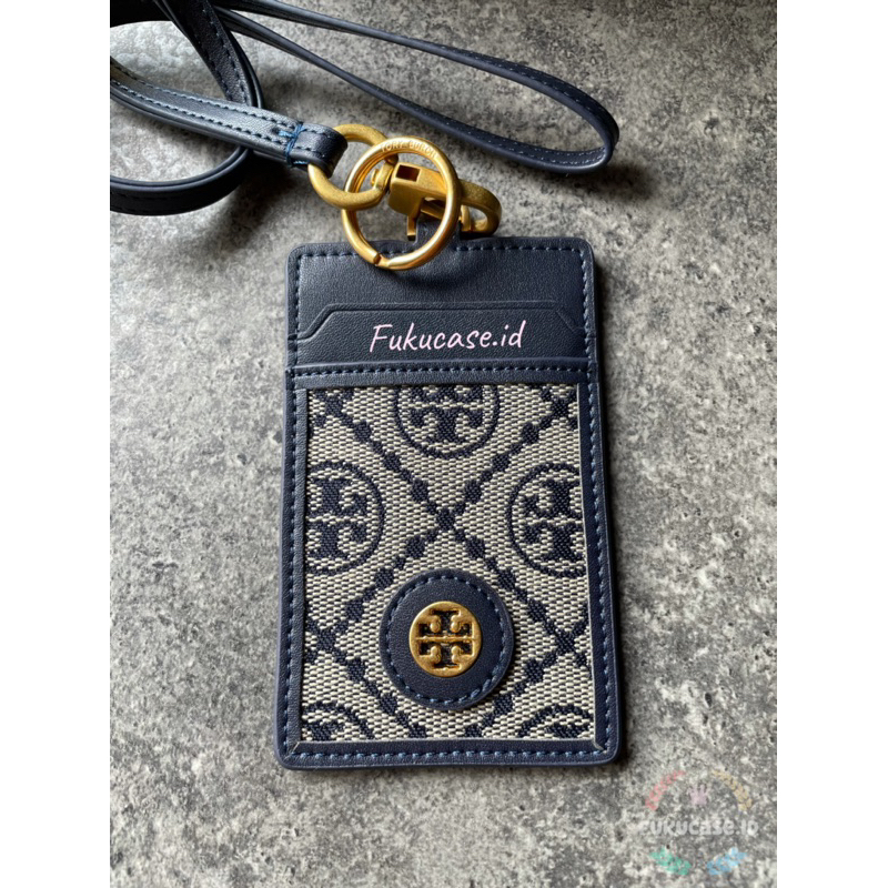 Jual Tory Burch T Monogram Navy Lanyard || Name Tag || ID Card | Shopee ...