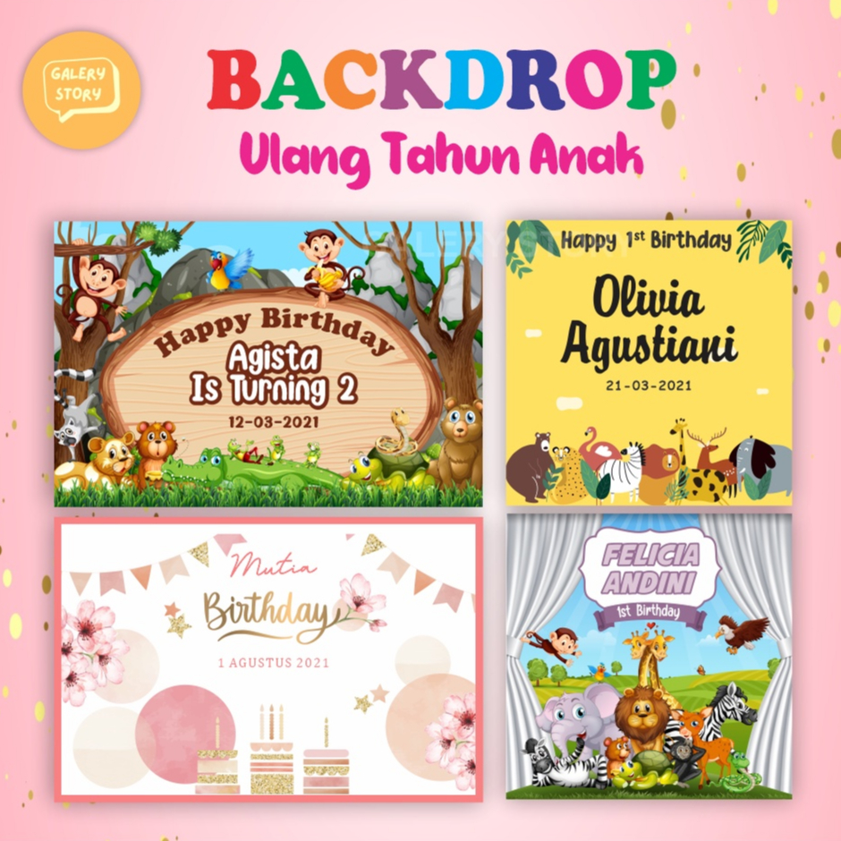 Jual Backdrop Ulang Tahun Anak Custom Little Pony/Zoo/Animal/Frozen/LOL ...