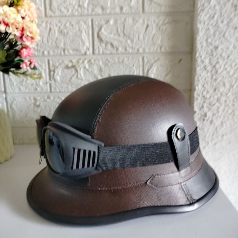 Jual helm Nazi / helm motor / helm retro/ helm Vespa | Shopee Indonesia