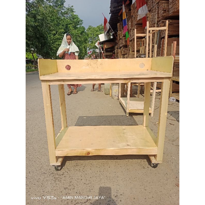 Jual meja kompor 2 tungku pake roda | Shopee Indonesia
