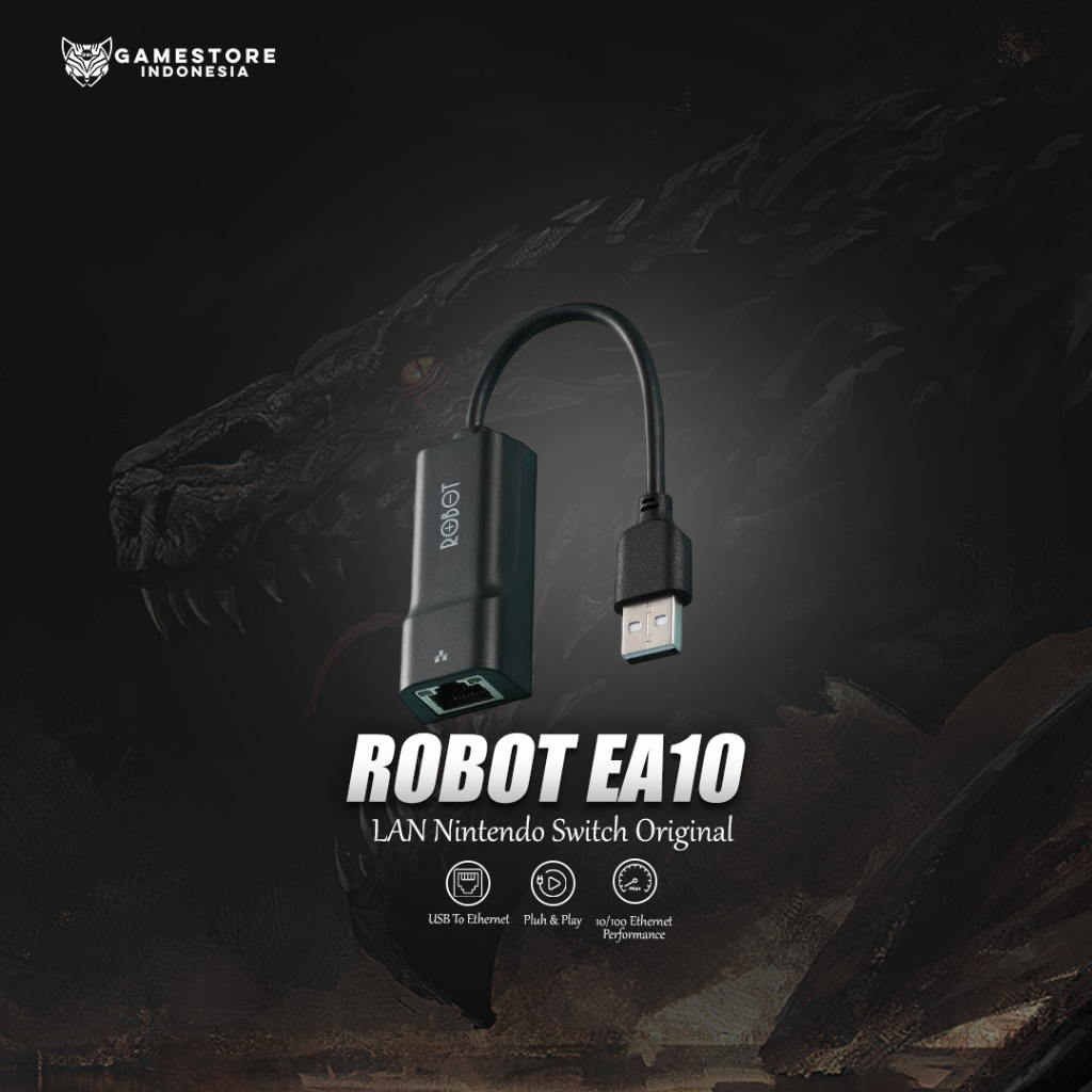 Jual ROBOT EA10 USB Ethernet Adapter USB 2.0 to RJ45 LAN Nintendo ...