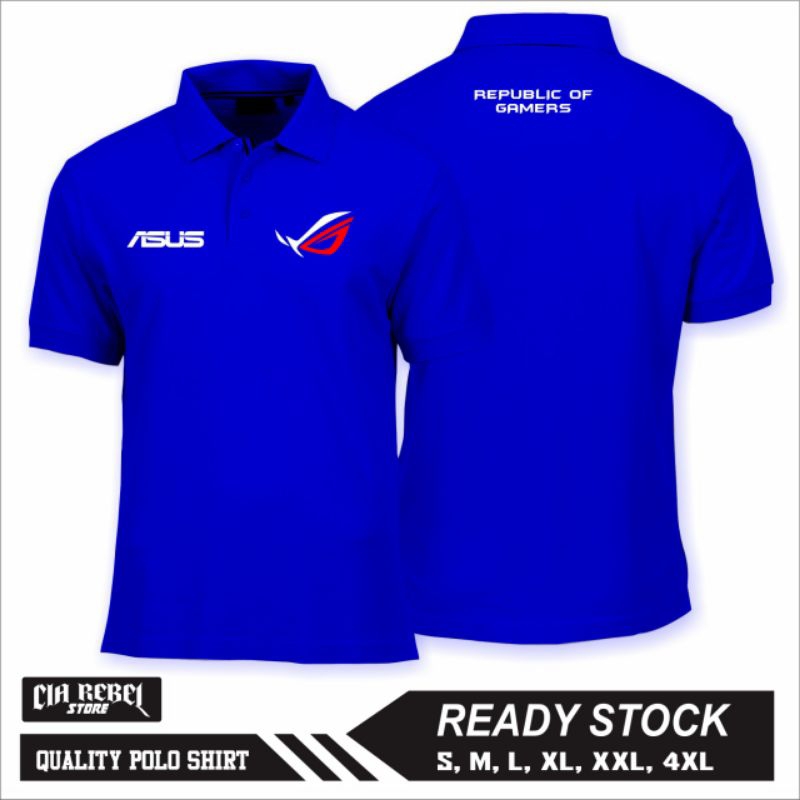 Jual Polo Shirt Kaos Polo Kerah Asus Rog Republic Of Gamers - Cia Rebel ...