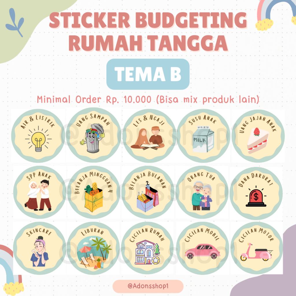 Jual [TEMA B PART 1] STICKER BUDGETING / Stiker Menabung / Dompet ...