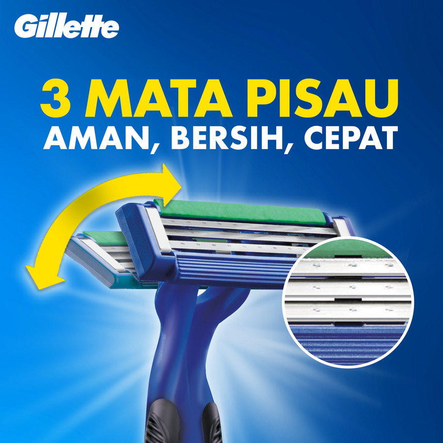 Jual Gillette Pencukur Blue Simple 3 Alat Cukur | Shopee Indonesia