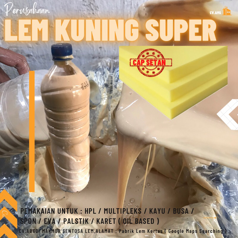Jual Lem kuning castol super kuat cap setan Lem kuning botolan isi 500 ...