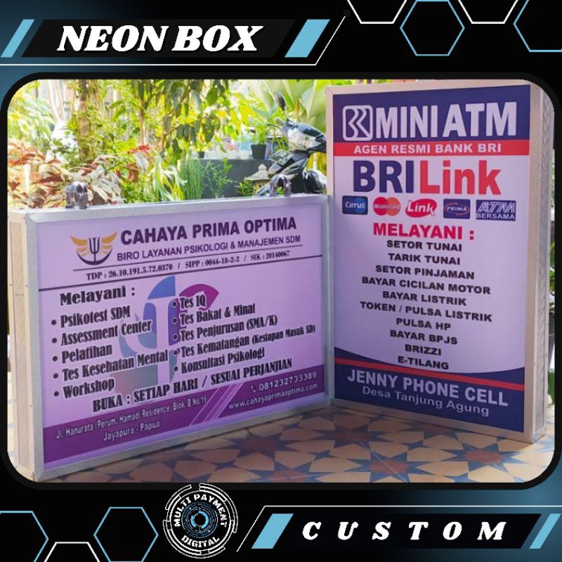 Jual NEON BOX KOTAK 2 SISI / PAPAN NAMA TOKO CUSTOM | Shopee Indonesia