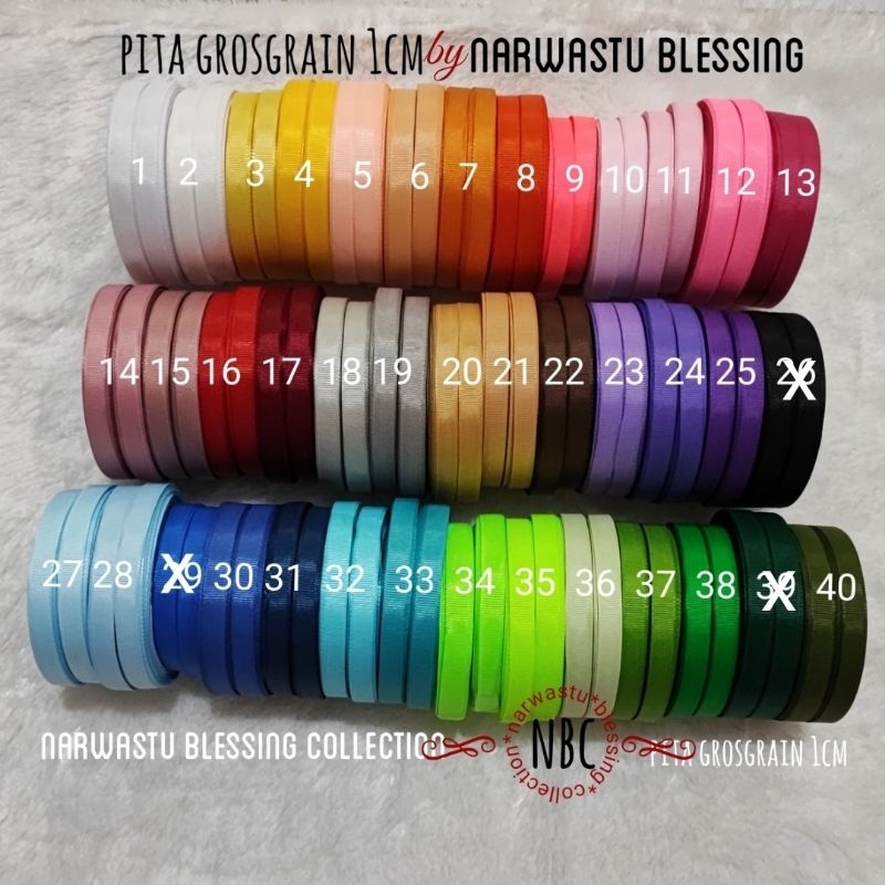 Jual 20 yard Pita grosgrain pita salur pita garis 1cm ( 3/8 inchi ...