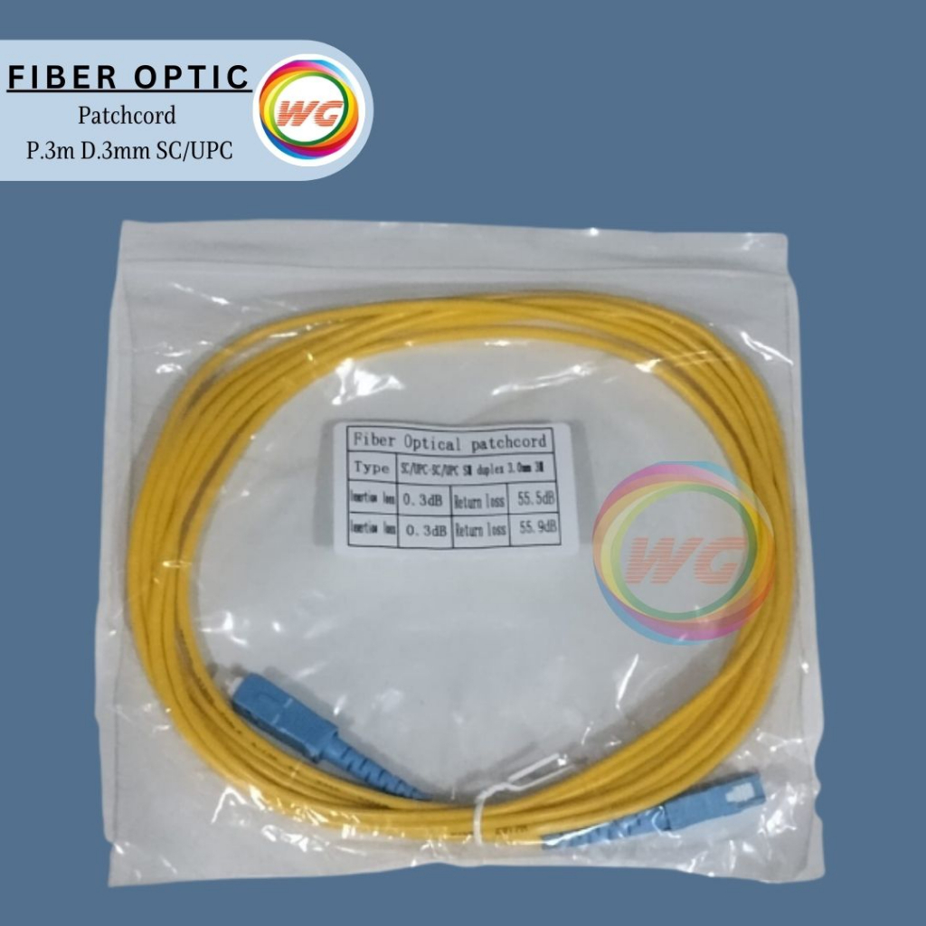 Jual Kabel Fiber Optic Patchcord Panjang 3m Diameter 3mm SC UPC | Shopee Indonesia