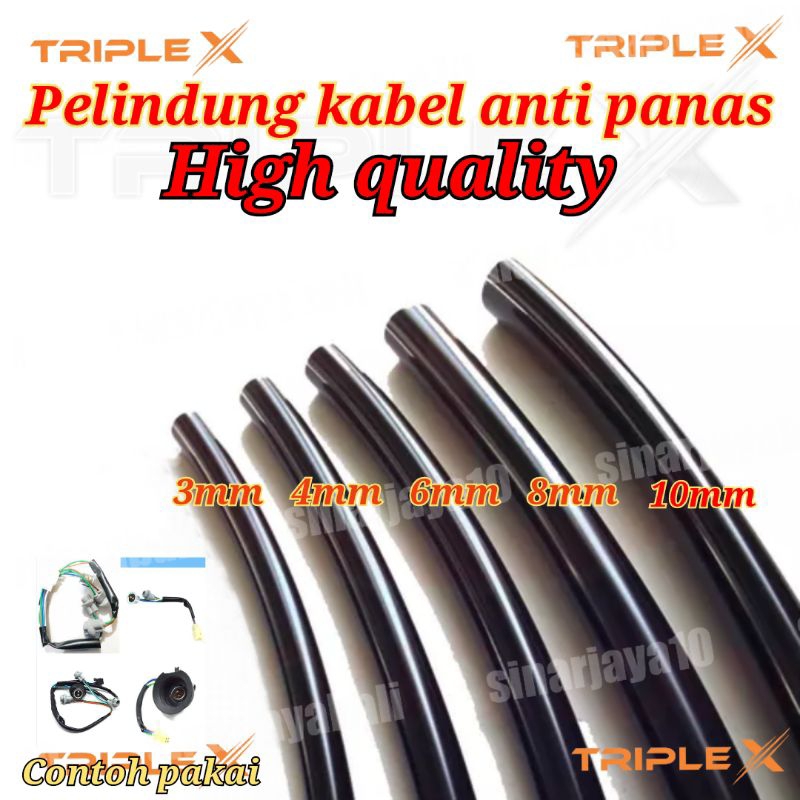 Jual selang anti panas kabel selongsong kabel pelindung kabel PVC tube karet pengaman kabel ...