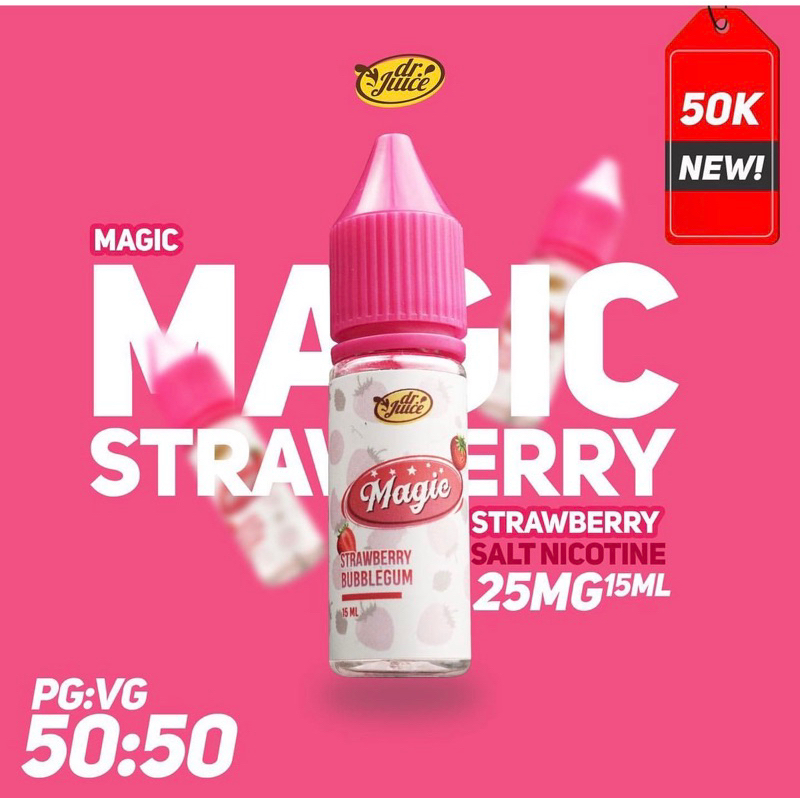 Jual LIQUID SALTNIC MAGIC ( STRAWBERRY BUBBLEGUM ) 15ML 25MG | Shopee ...