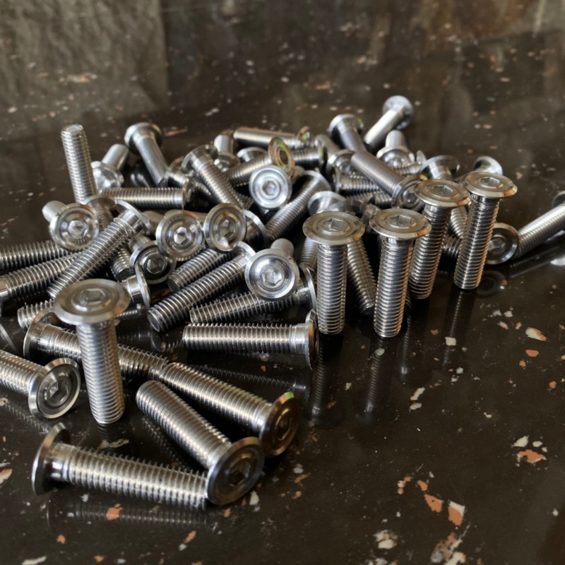 Jual baut stainless M8X35 baut stainles model slim segitiga T ninja RR/R baut L stainlis T ninja ...