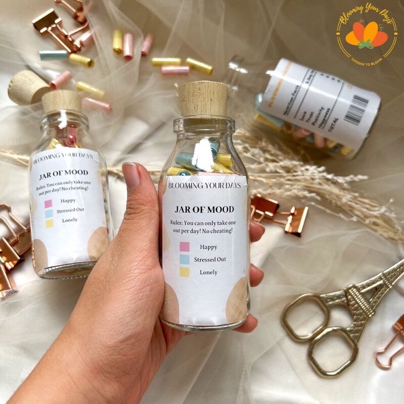 Jual Jar of Mood Jar of notes Happiness Wish Jar Messages In a Bottle ...