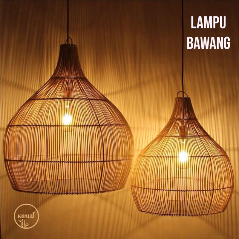 Jual LAMPU ROTAN BAWANG D 40 / LAMPU ROTAN MURAH / KAP LAMPU ROTAN ...