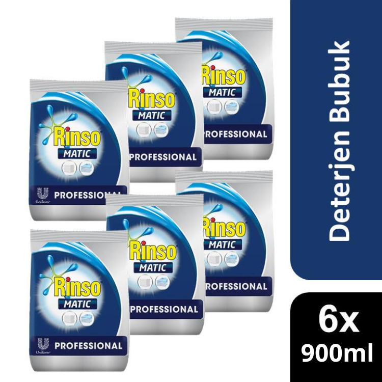 Jual Rinso Matic Professional Deterjen Laundry Kiloan Bubuk 6 x 900ml ...