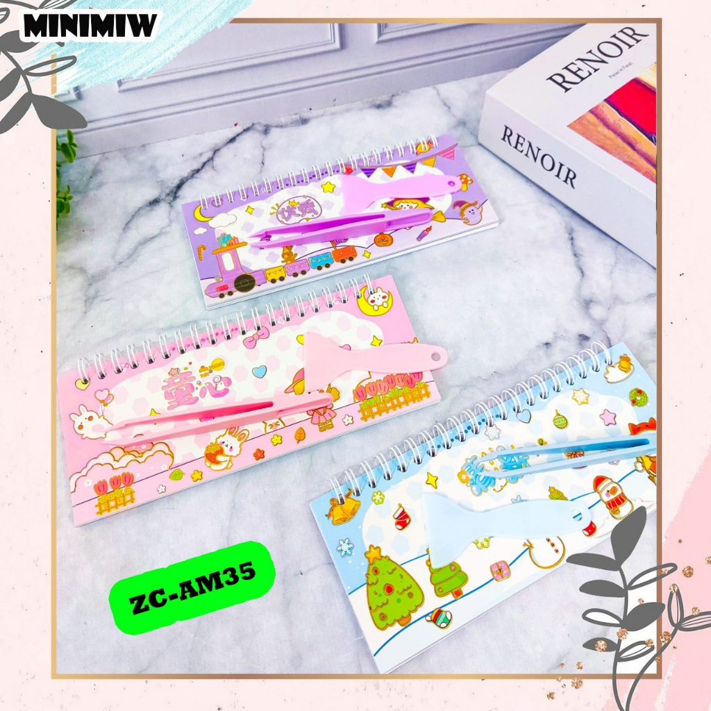 Jual STICKER BENTUK SPIRAL BOOK Ukuran 25 x 10 cm Free Pinset dan ...