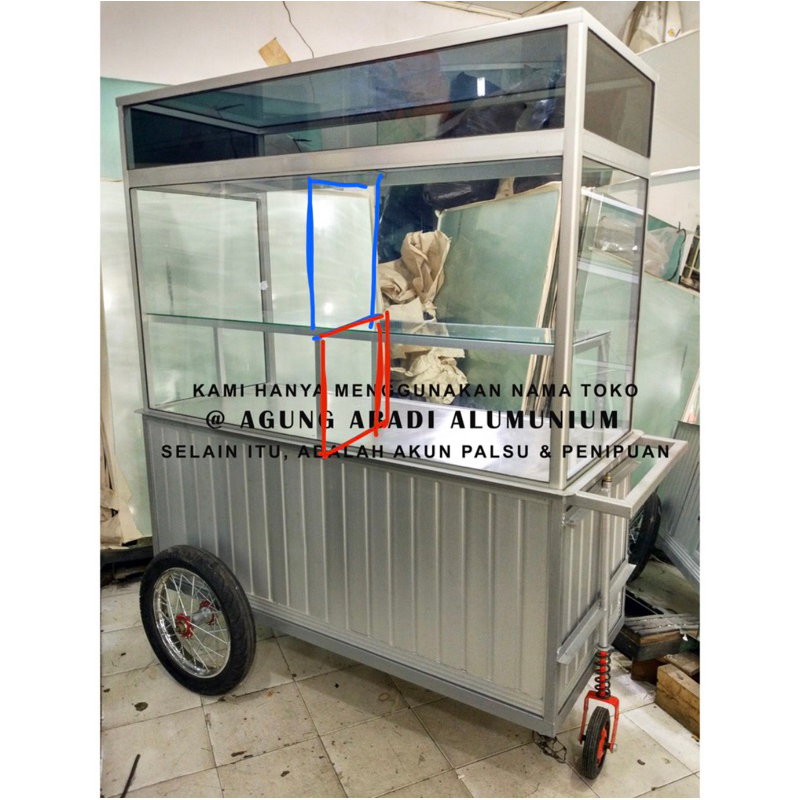 Jual Etalase / Gerobak Roda Motor 150cm | Shopee Indonesia