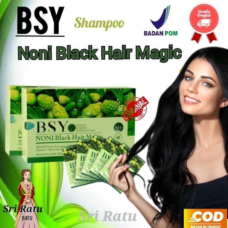 Jual Shampo Penghitam Rambut Penghilang Uban BSY Noni Black Hair Magic ...