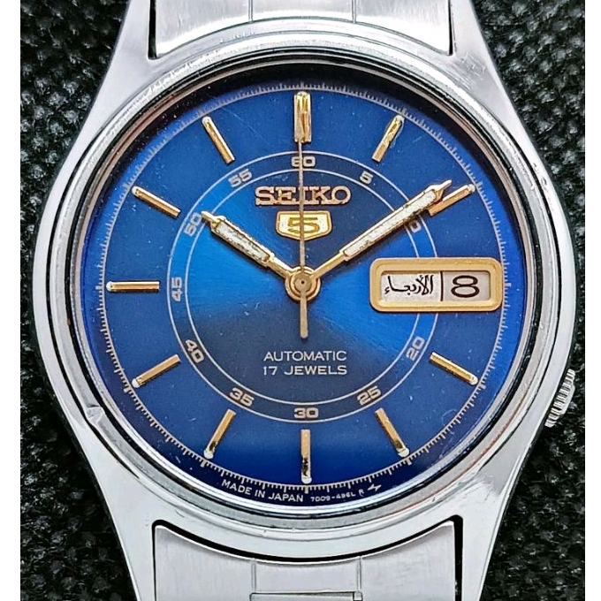 Jual Jam Tangan Seiko 5 Automatic Vintage Blue Dial | Shopee Indonesia