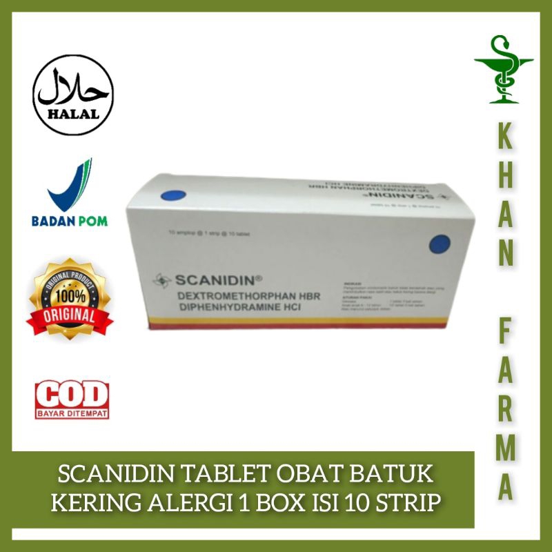 Jual SCANIDIN TABLET UNTUK BATUK KERING ALERGI 1 BOX ISI 10 STRIP ...