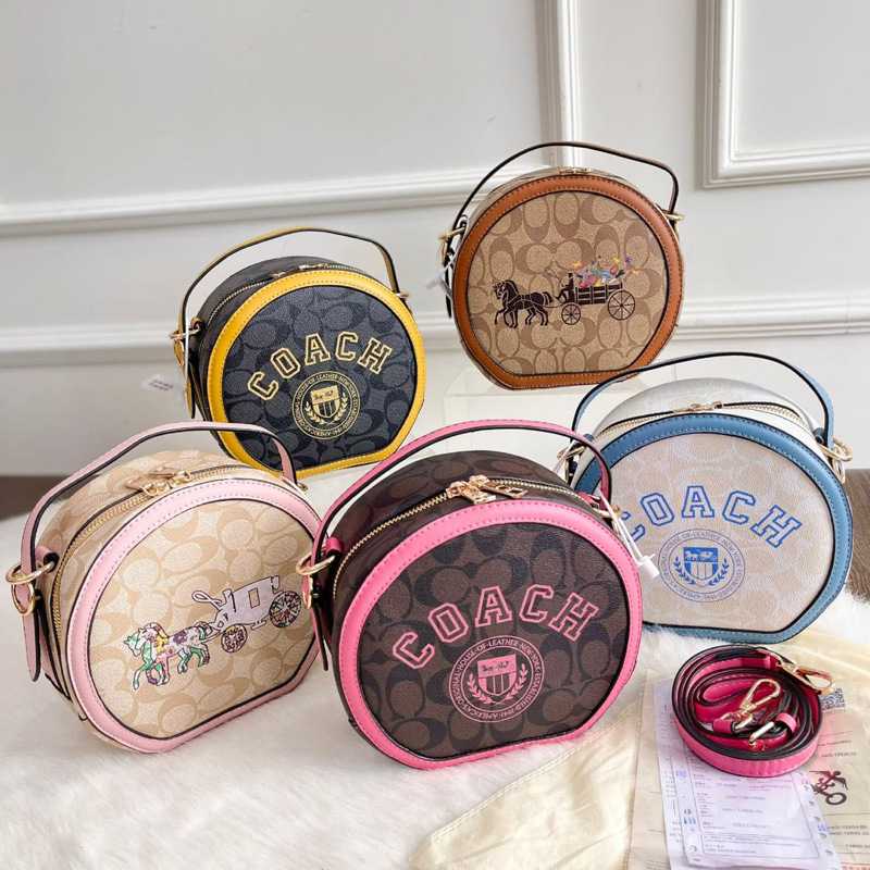 Jual CB180 Round Bag Coach Tas Bulat Wanita Branded Hand Bag Sling Bag ...