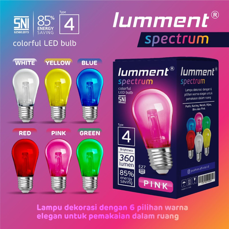 Jual Lampu Led Warna 4w Putih Pink Merah Biru Hijau Kuning Lumment ...
