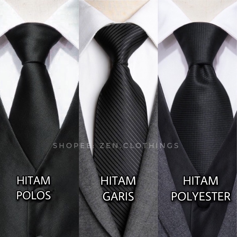 Jual Dasi Hitam Pria Ikat Manual Panjang Dewasa Warna Item Polos dan ...