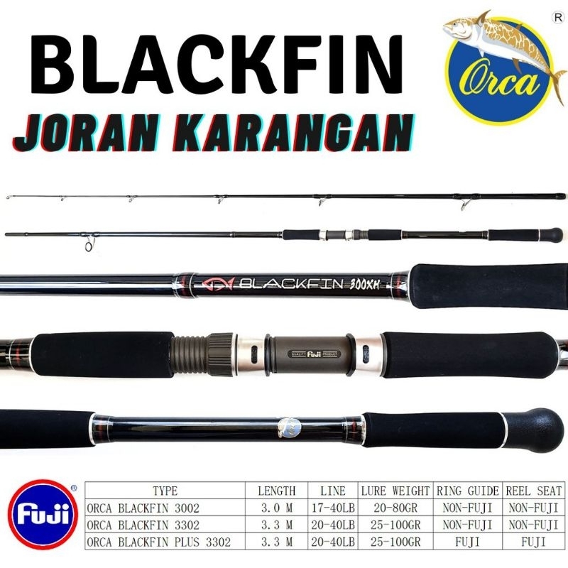 Jual JORAN POPPING KARANGAN ORCA BLACKFIN 300 330 360 40LB FUJI DAN NON FUJI | Shopee Indonesia