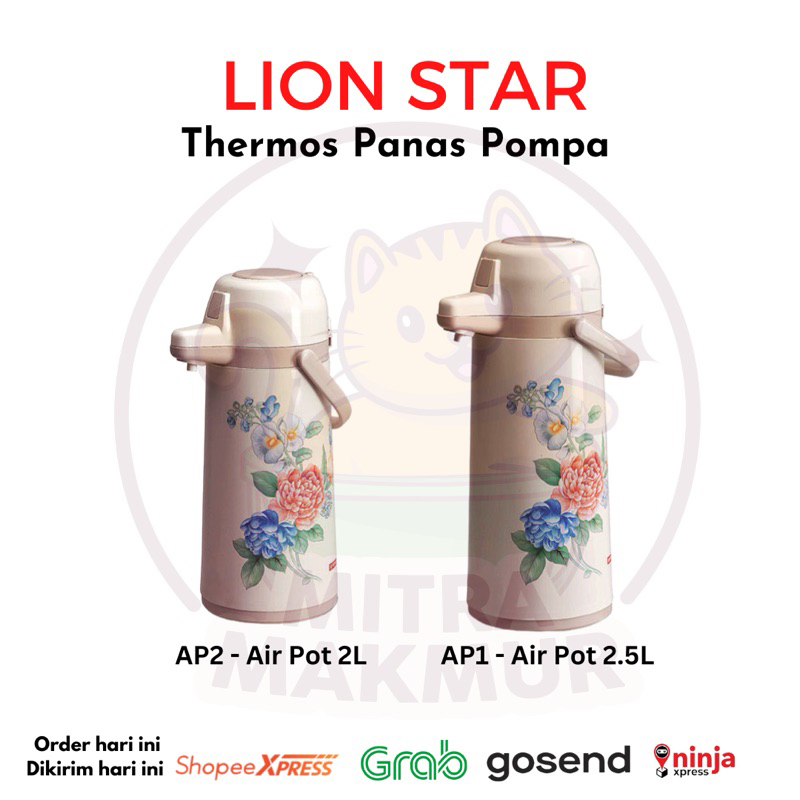 Jual LION STAR - THERMOS PANAS POMPA PENCET 2L 2.5L / TERMOS POMPA LION STAR AP-1 DAN AP-2 ...