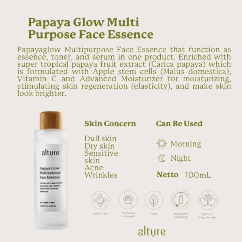 Jual alture papaya glow multipurpose face essence 100 ml | Shopee Indonesia