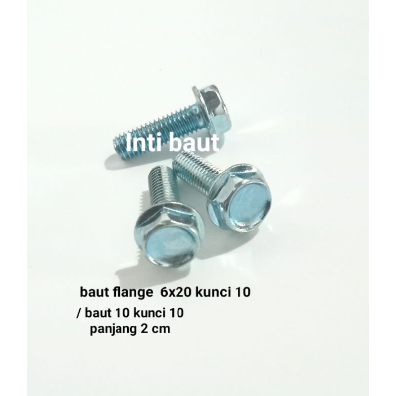 Jual baut flange/flange bolt 6x20 kunci 10 isi 50 pcs. | Shopee Indonesia