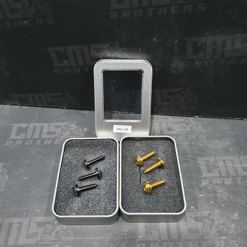 Jual Baut Ulir Cacing Titanium M5 x 20 WR3 Universal 3pcs | Shopee ...