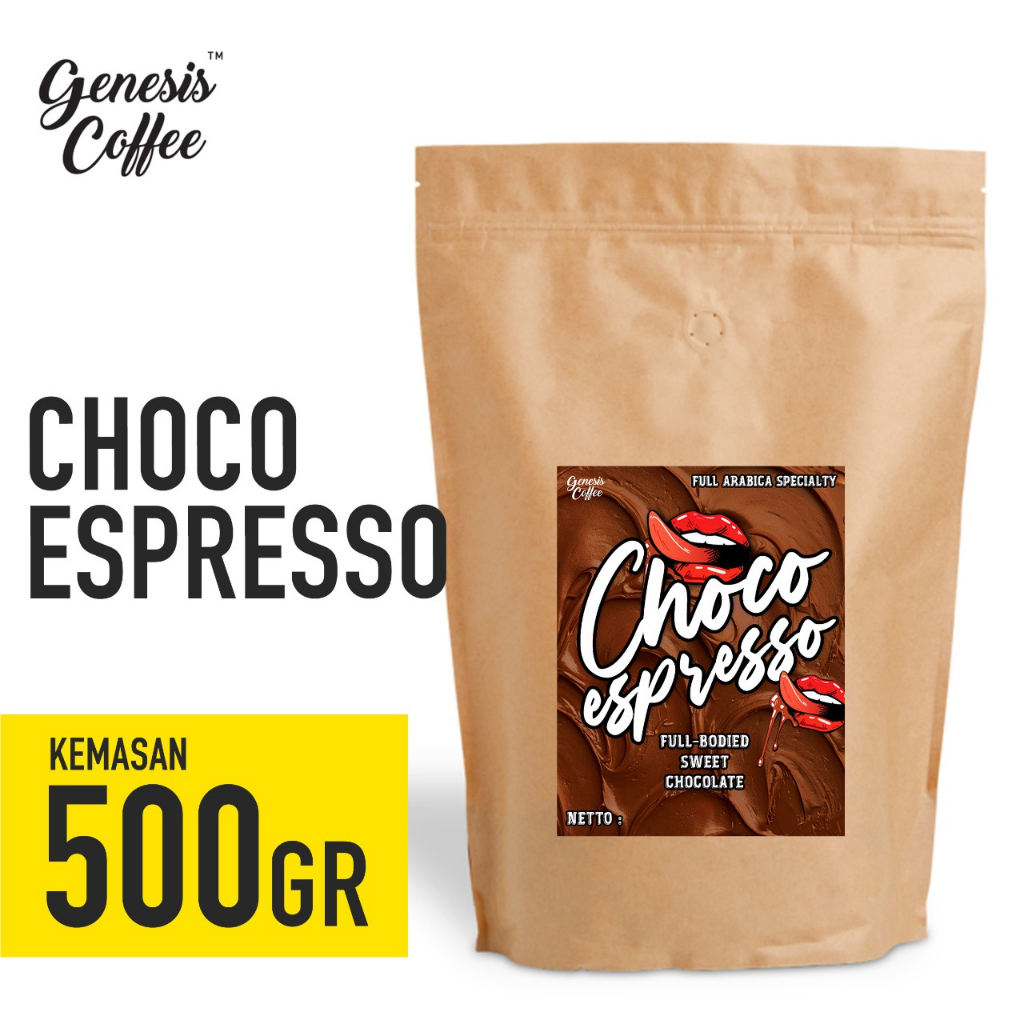 Jual CHOCO ESPRESSO Full Arabica Specialty KEMASAN KRAFT 500GR | Shopee ...