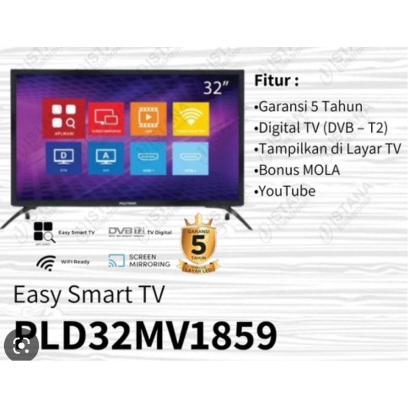 Jual polytron SMART led tv 32 inch PLD 32 mv 1859 digital | Shopee ...