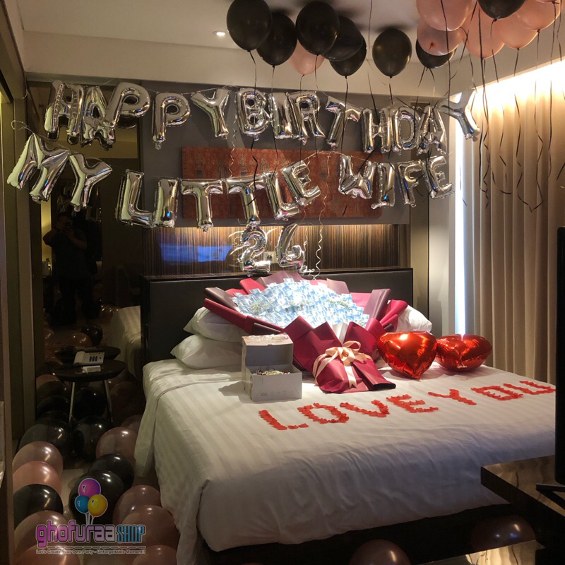 Jual Paket DEKORASI Kamar Hotel dan Pasang DEKOR Surprise party happy birthday Ulang tahun ...