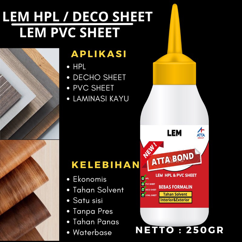 Jual Lem PVC Sheet/Lem HPL/Lem Tacho sheet 250 ml | Shopee Indonesia