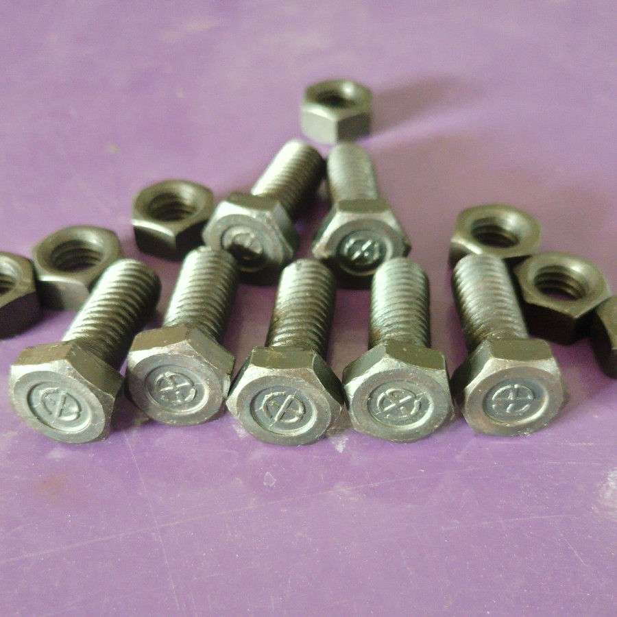 Jual Baut + Mur besi 3/8 x 1 1/4 /Hitam Nc/kunci 14/(per pcs) | Shopee Indonesia