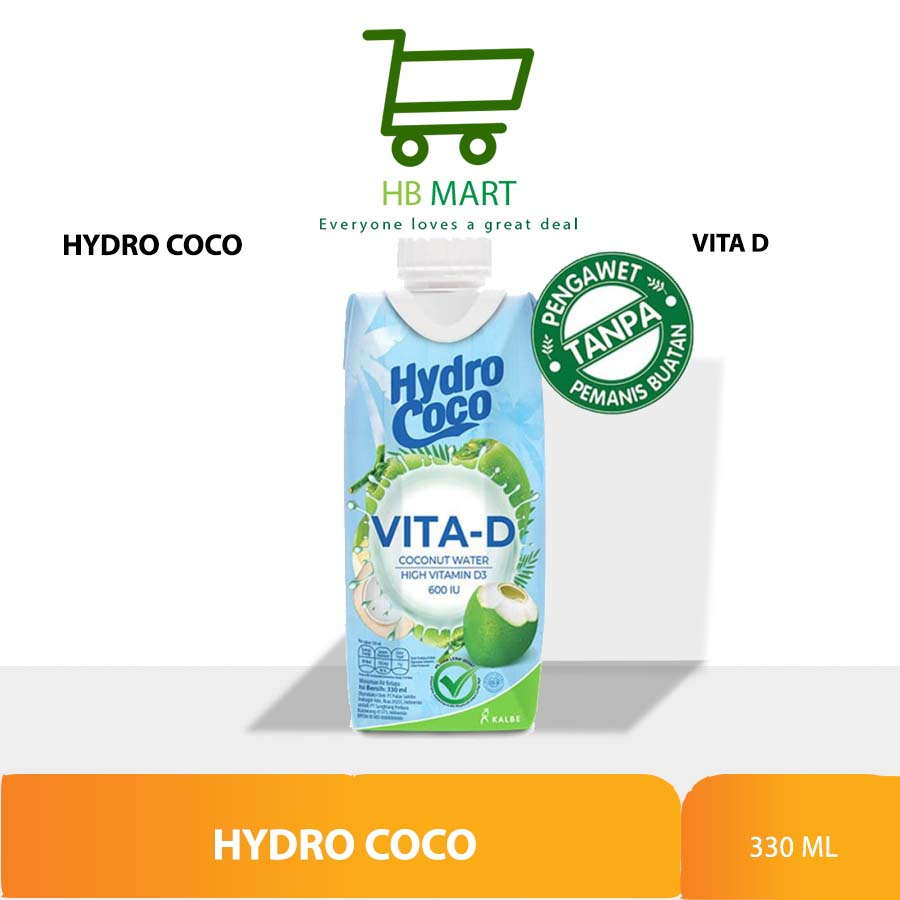 Jual HYDRO COCO VITA-D COCONUT WATER 330ML | Shopee Indonesia