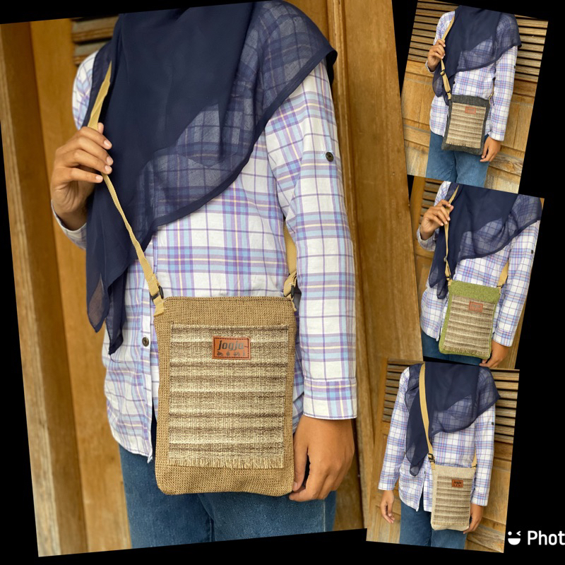 Jual Sling Bag goni premium saku depan/Tas oleh2 Jogja murah | Shopee Indonesia