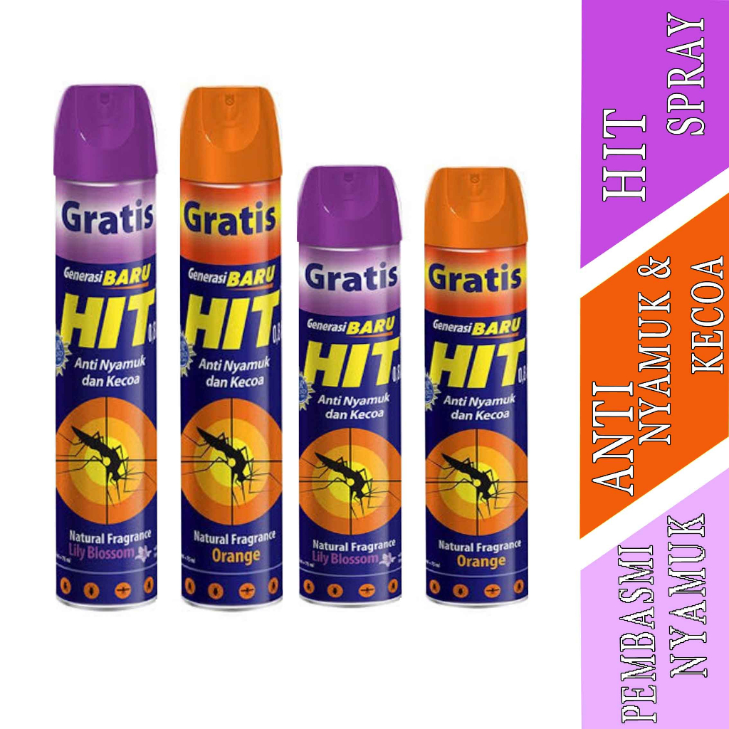 Jual OBAT NYAMUK HIT- HIT SPRAY ANTI NYAMUK & KECOA 675ML & 425ML ...