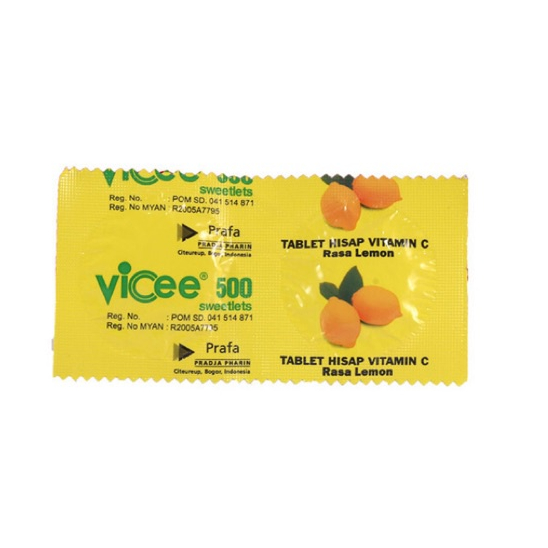 Jual Vicee 500 Lemon Strip 2 Tablet hisap | Shopee Indonesia